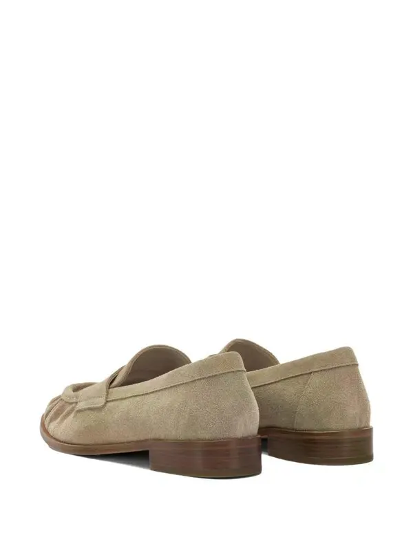 STRATEGIA SHOES Georgie Ruched Suede Loafers