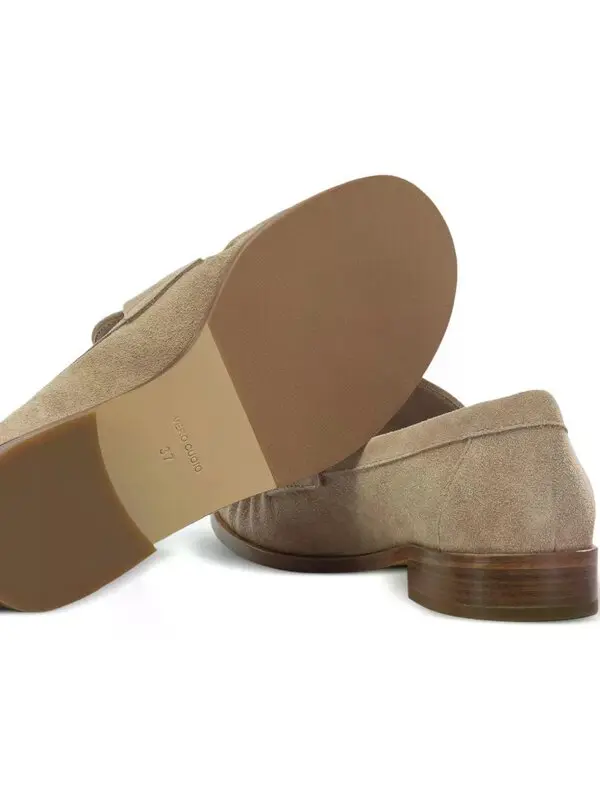 STRATEGIA SHOES Georgie Ruched Suede Loafers
