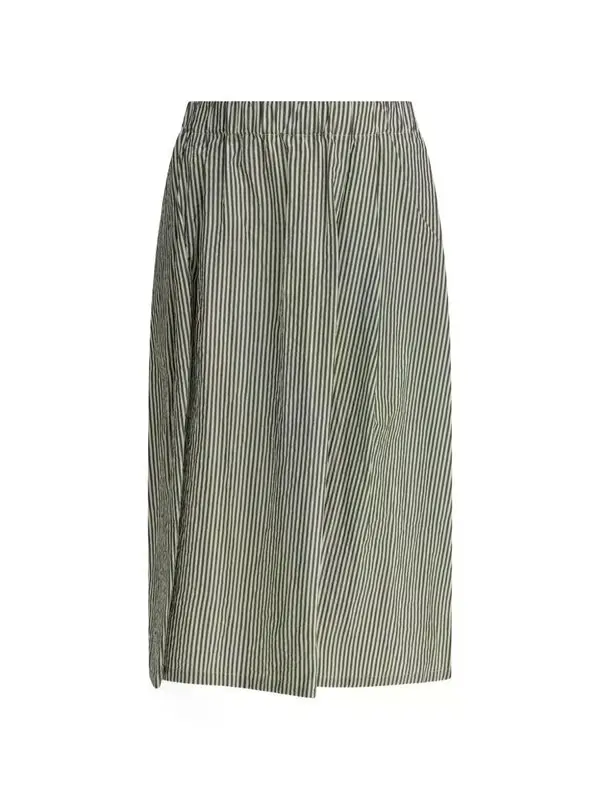 Apuntob Vertical Stripe Cotton Midi Skirt