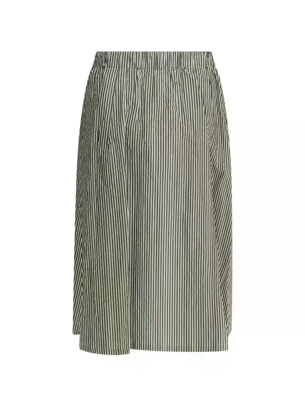 Apuntob Vertical Stripe Cotton Midi Skirt