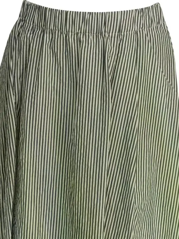 Apuntob Vertical Stripe Cotton Midi Skirt