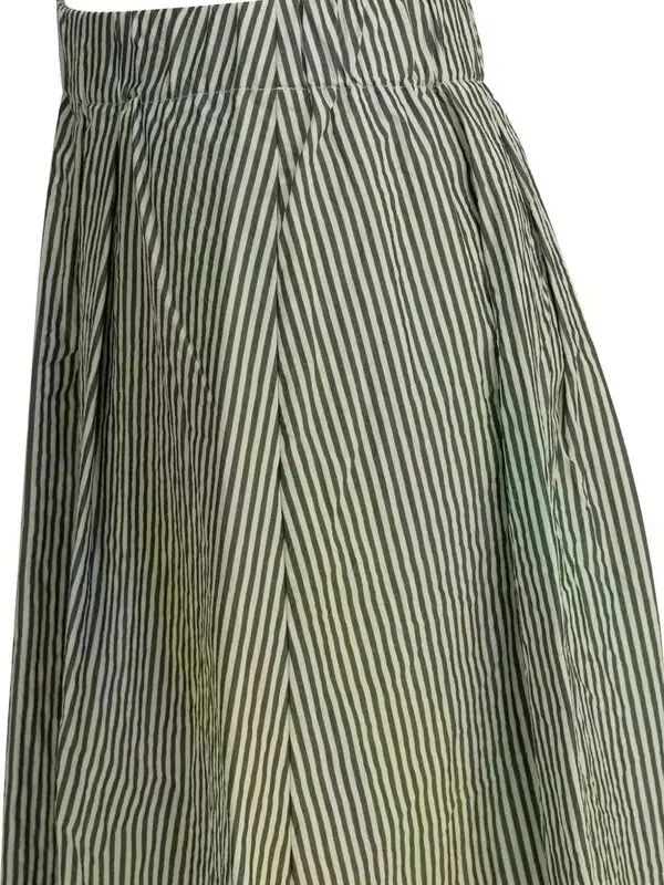Apuntob Vertical Stripe Cotton Midi Skirt