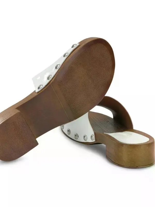 COPENHAGEN  Stud-embellished Leather Clog Sandals