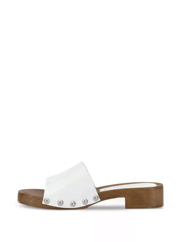 COPENHAGEN  Stud-embellished Leather Clog Sandals