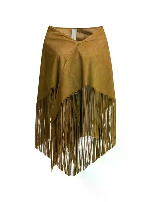 FURLING BY GIANI Fringe-trimmed Suede Scarf - Neutrals