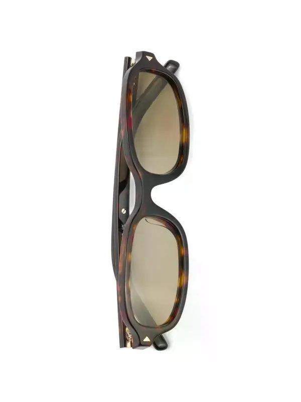Prada Oval Sunglasses With Iconic Metal Plaque - Brown