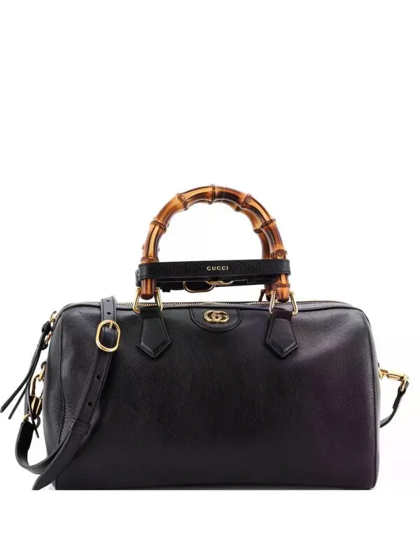 Gucci Diana Nm Bamboo Handle Boston Bag - Black