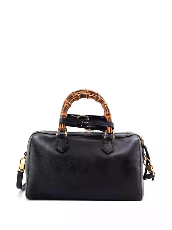Gucci Diana Nm Bamboo Handle Boston Bag - Black