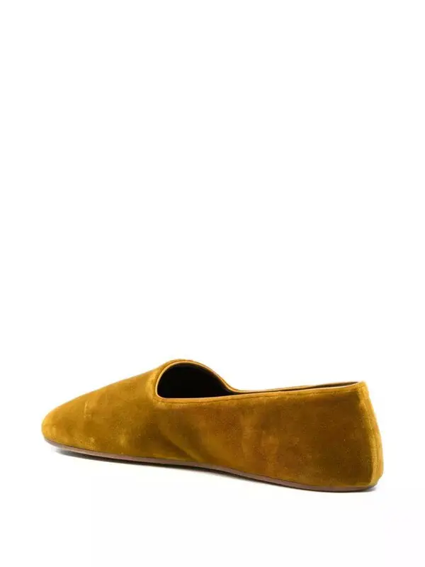 THE ROW Ponti Velvet Slippers - Yellow