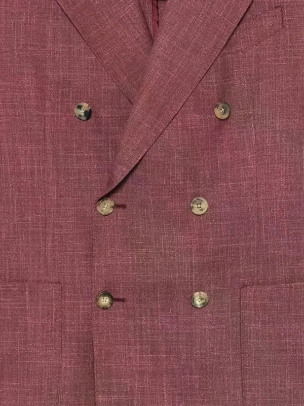L.B.M. 1911 Double-breasted Peak-lapel Blazer - Red