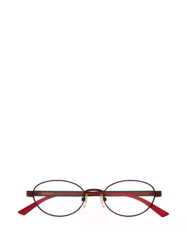 Gucci Oval-frame Glasses - Red