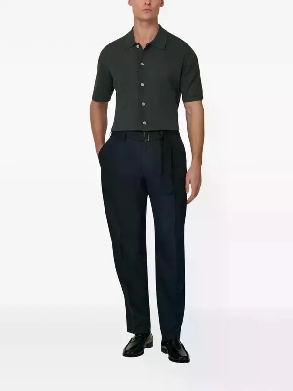 Boggi Milano Belted Linen Trousers