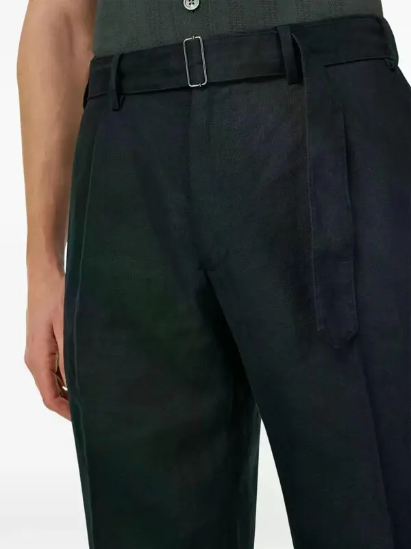 Boggi Milano Belted Linen Trousers
