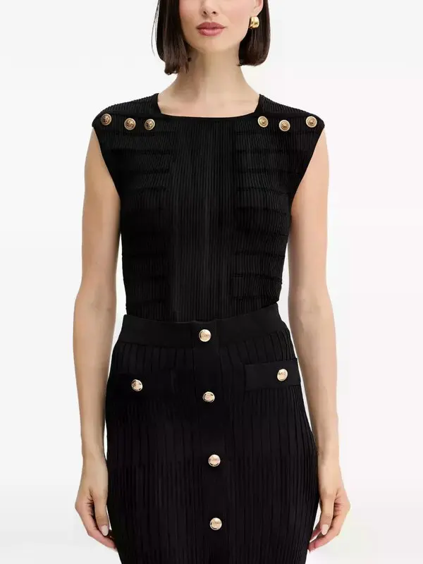 Guess Evangeline Button Ribbed Top