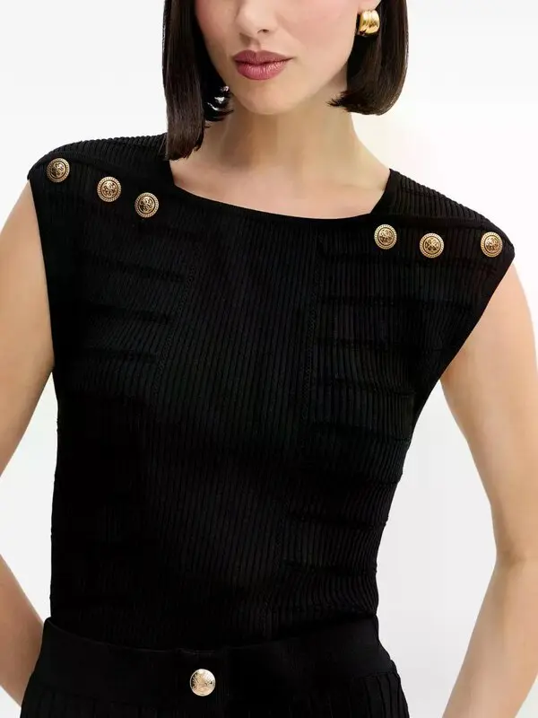 Guess Evangeline Button Ribbed Top