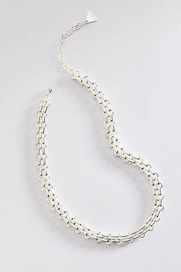 Anthropologie Statement Chain Necklace - Silver