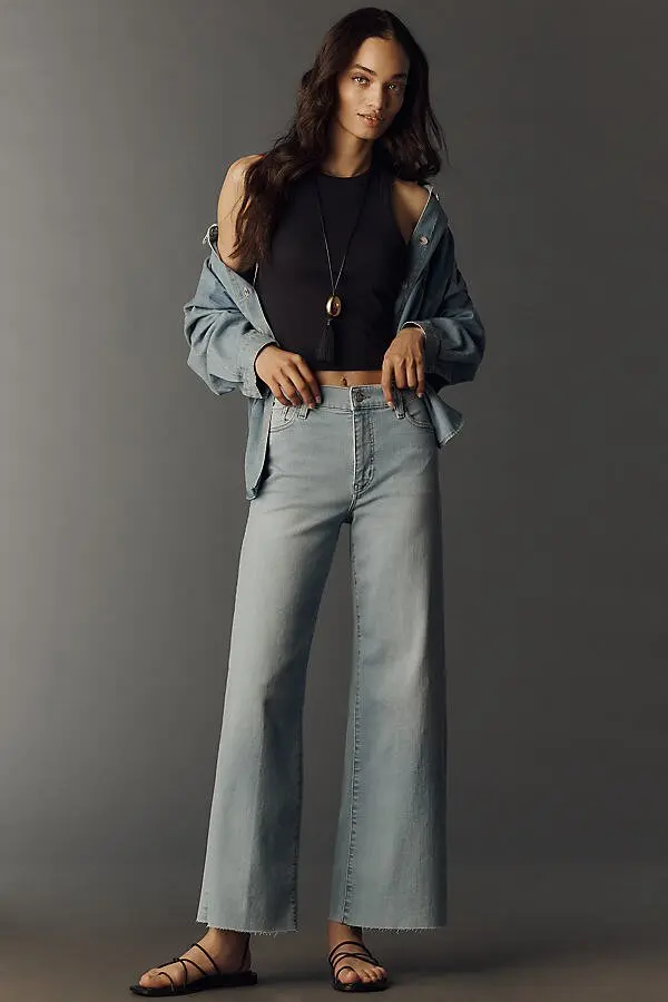 FRAME Le Slim Palazzo High-rise Wide-leg Jeans - Hush Raw After