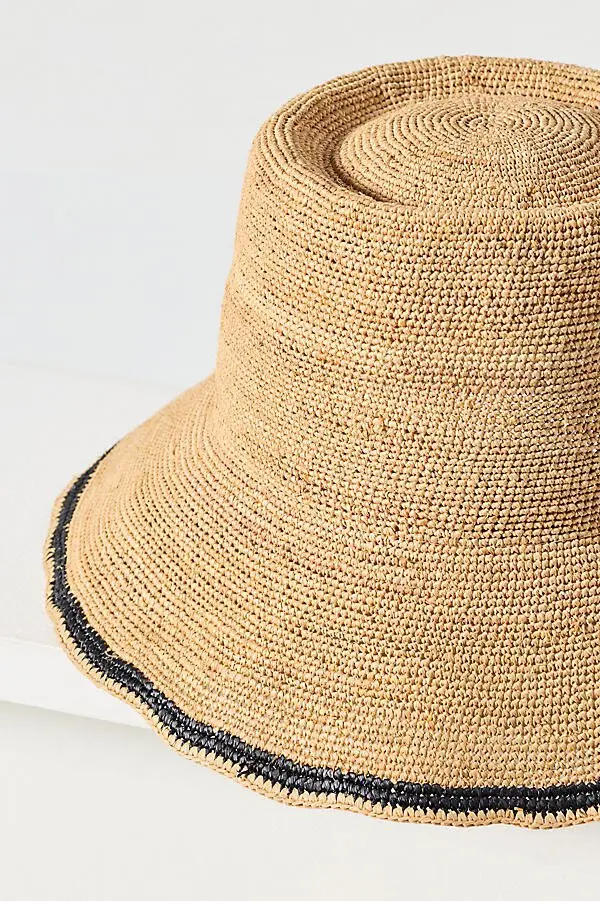 Hat Attack Stripe Raffia Bucket Hat