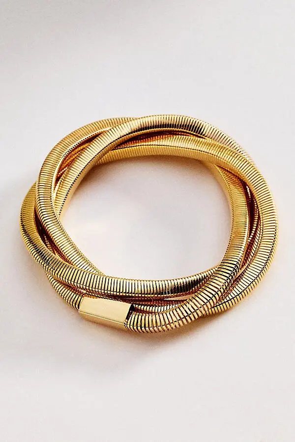 Anthropologie Chunky Wrap Bracelet - Gold