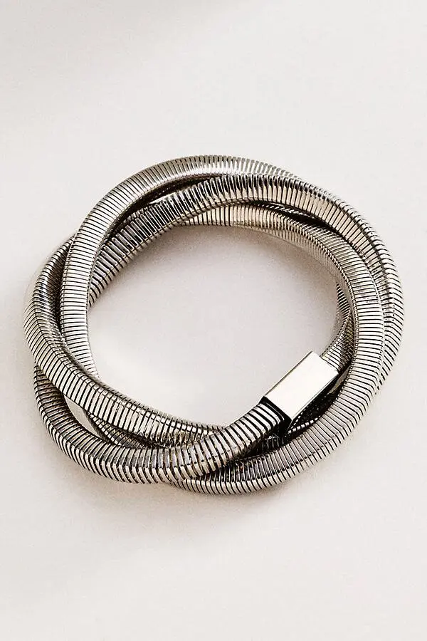 Anthropologie Chunky Wrap Bracelet - Silver