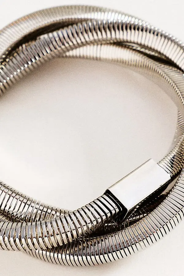 Anthropologie Chunky Wrap Bracelet - Silver