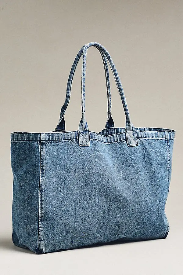 ANINE BING Leo Denim Tote Bag - Shadow Blue