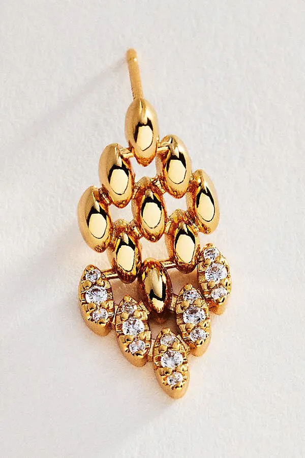 Anthropologie Textured Crystal Post Earrings