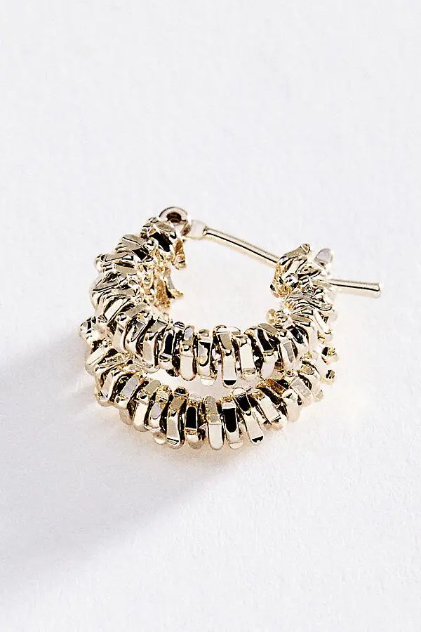 Anthropologie Textured Double Hoop Earrings