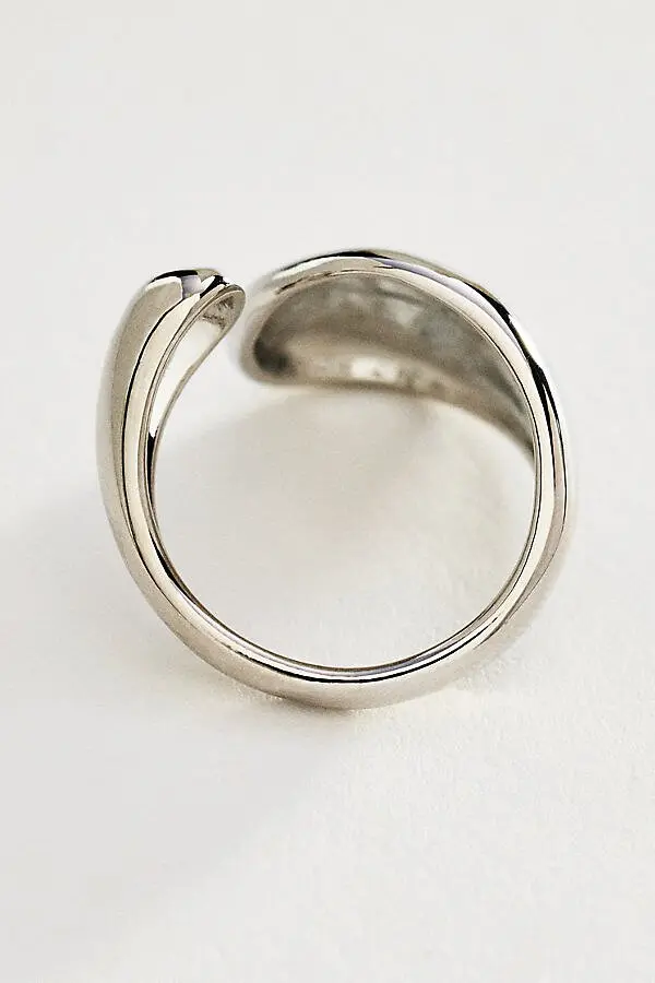 Anthropologie Molten Statement Ring - Silver