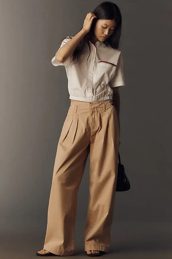 Maeve Dockside Wide Leg Trousers - Candied Ginger
