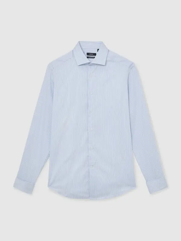 REISS Remote Slim Fit Regular-fit Cotton-satin Stripe Shirt