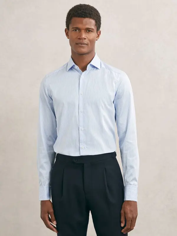 REISS Remote Slim Fit Regular-fit Cotton-satin Stripe Shirt