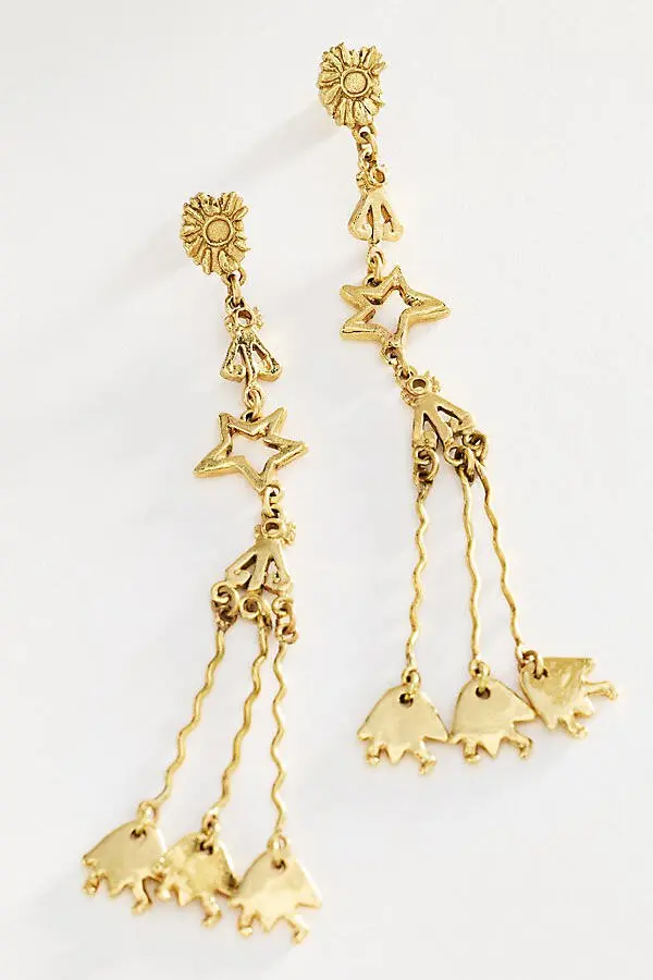 ALEMAIS Jem Sun Dancer Drop Earrgs - Gold