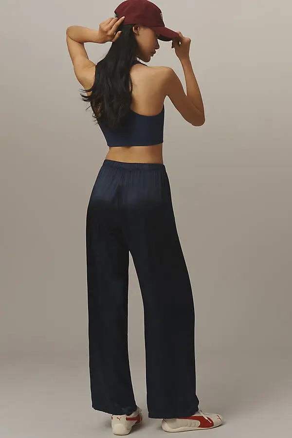 Michael Stars Jacqueline Satin Wide-leg Pants - Navy