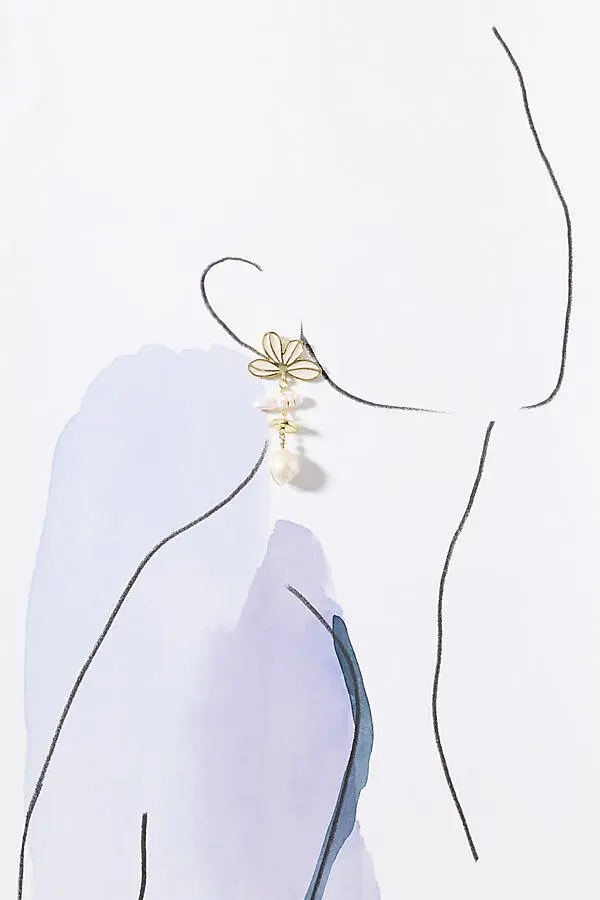 Anthropologie Pearled Blossom Earrings