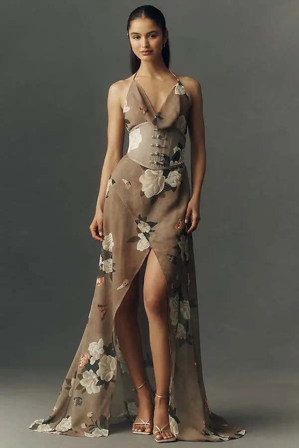 SAU LEE Cairo Maxi Dress - Desert Taupe