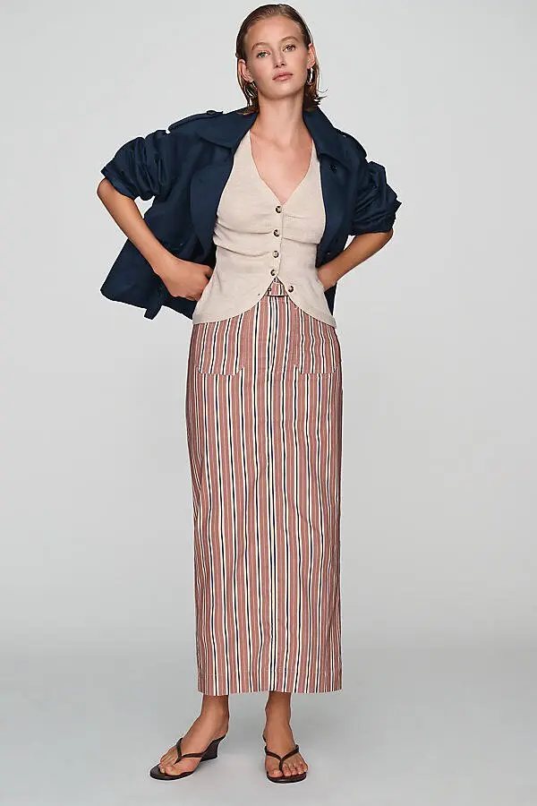 Maeve Colette Plaid Maxi Skirt