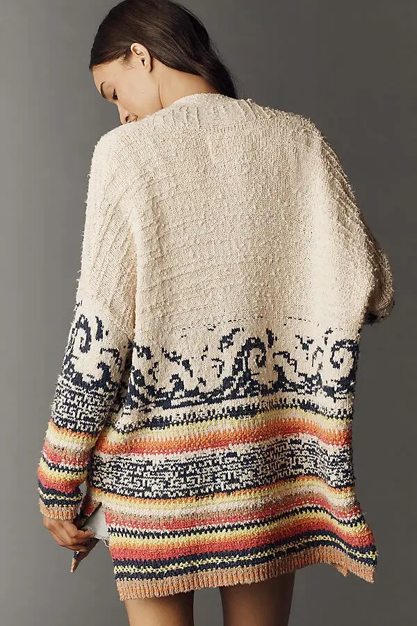 PILCRO Longline Open-front Cardigan Sweater