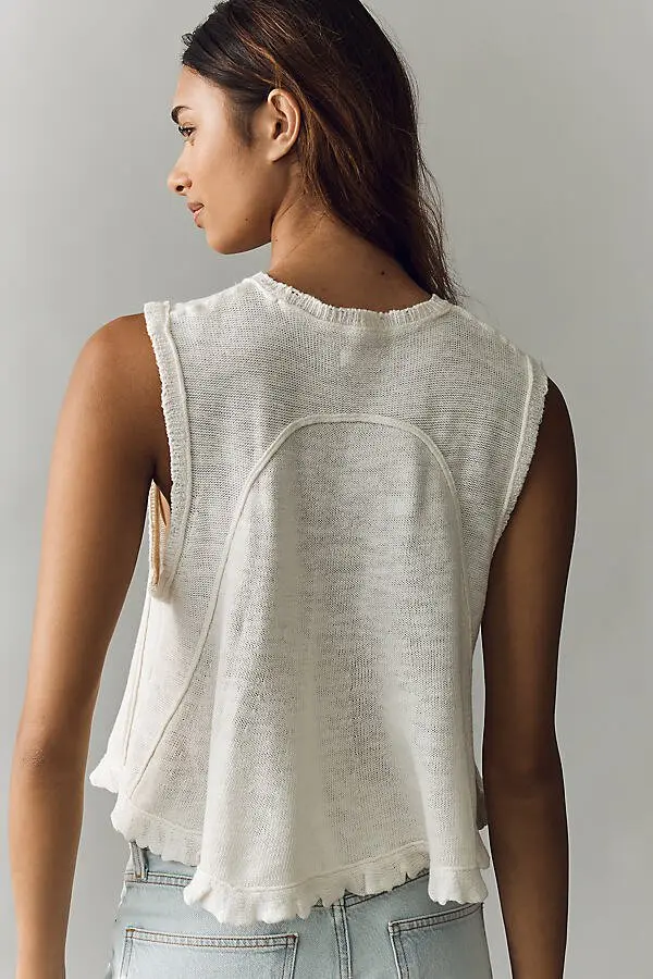 PILCRO Crew-neck Swing Tank Top - Ivory