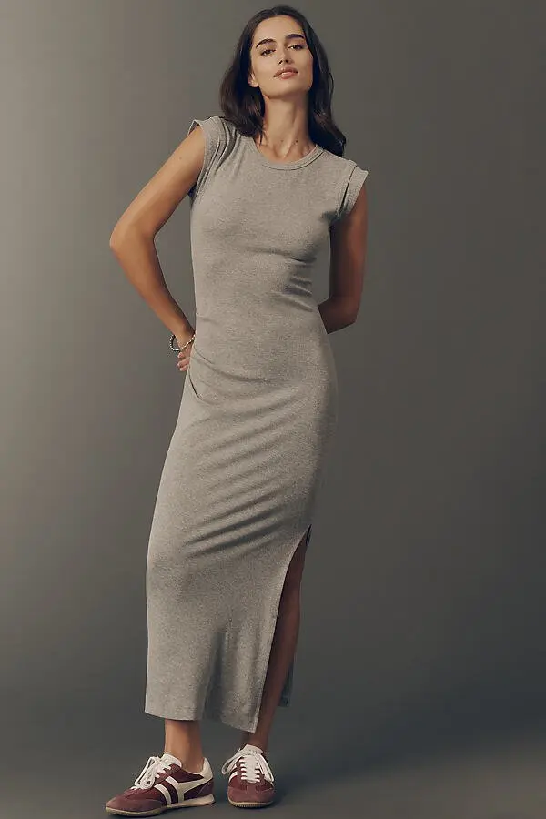 Michael Stars Calliope Sleeveless Midi Dress - Heather Grey