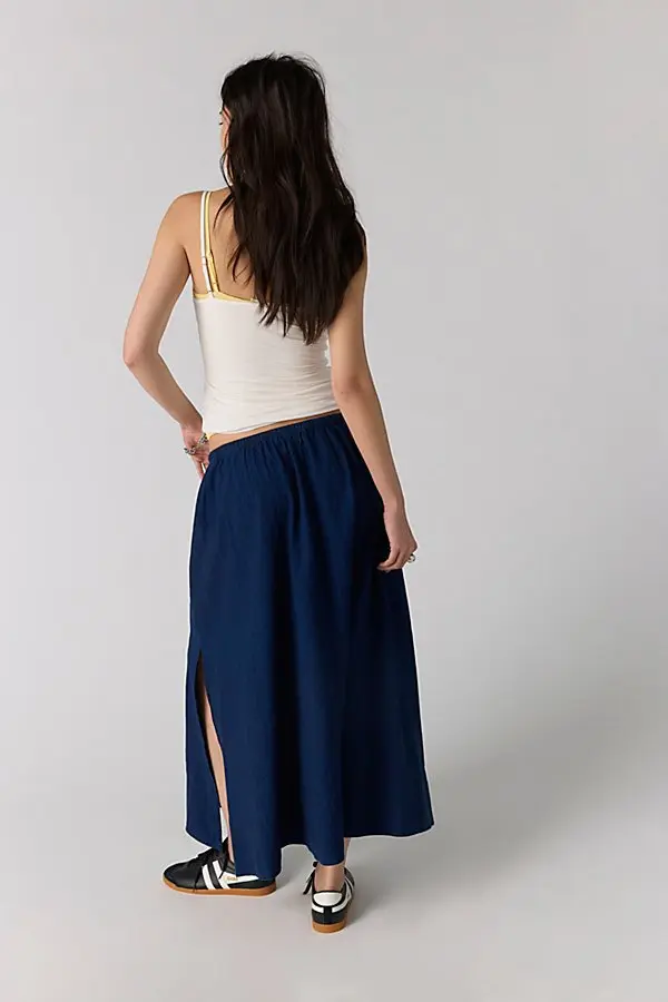 Closed Gathered Maxi Skirt
