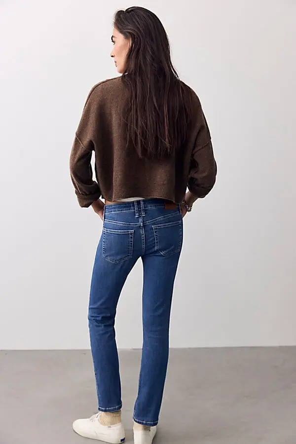 Free People We The Free Paloma Low-rise Cigarette Jeans - Indigo