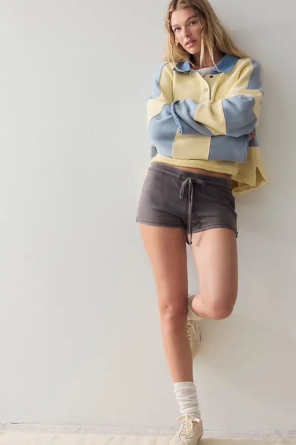 Free People Intimately Terry Lounge Shorties - Fp Ganache