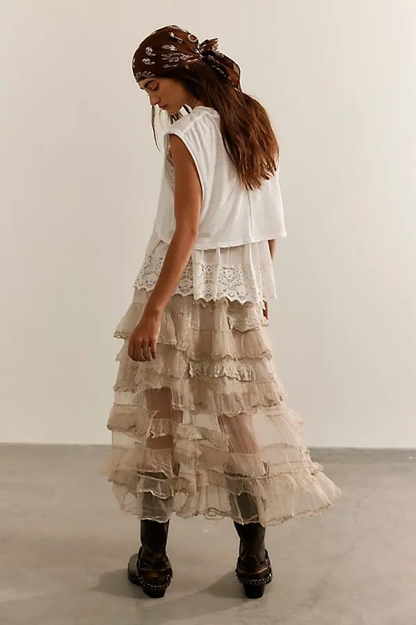 MAGNOLIA PEARL Organza Pissarro Maxi Skirt