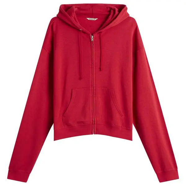 Auralee High Twist Zip Hoodie - Red