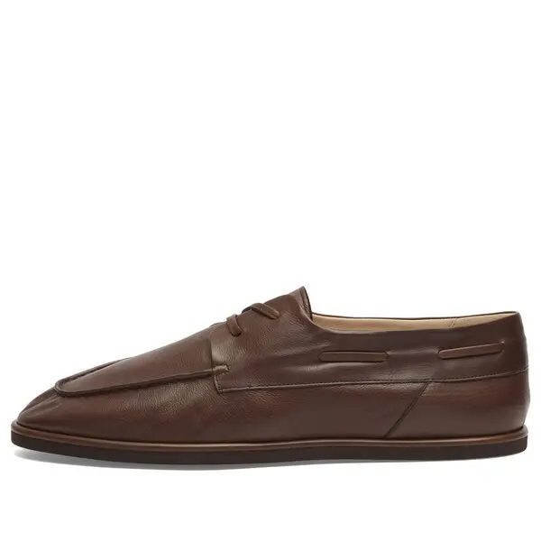 Auralee Leather Deck Shoes - Brown