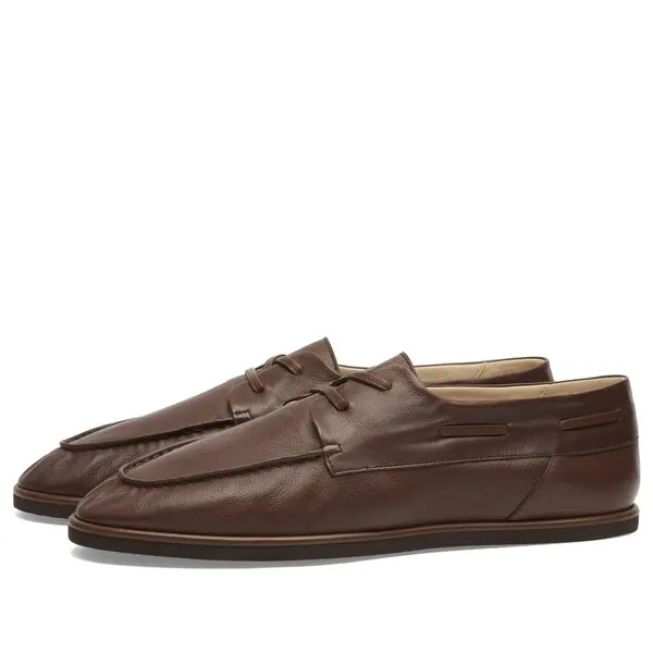 Auralee Leather Deck Shoes - Brown