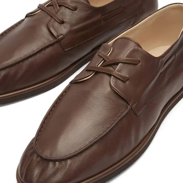 Auralee Leather Deck Shoes - Brown