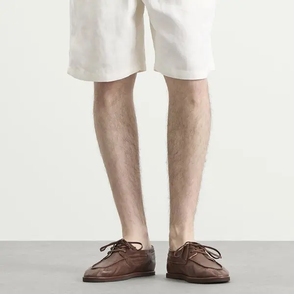 Auralee Leather Deck Shoes - Brown