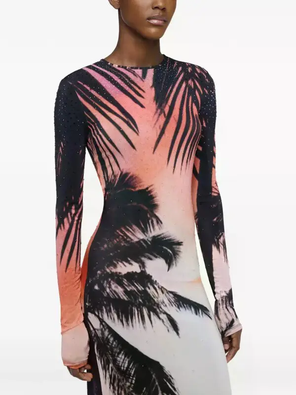 Rabanne Thunderstorm-printed Maxi Dress